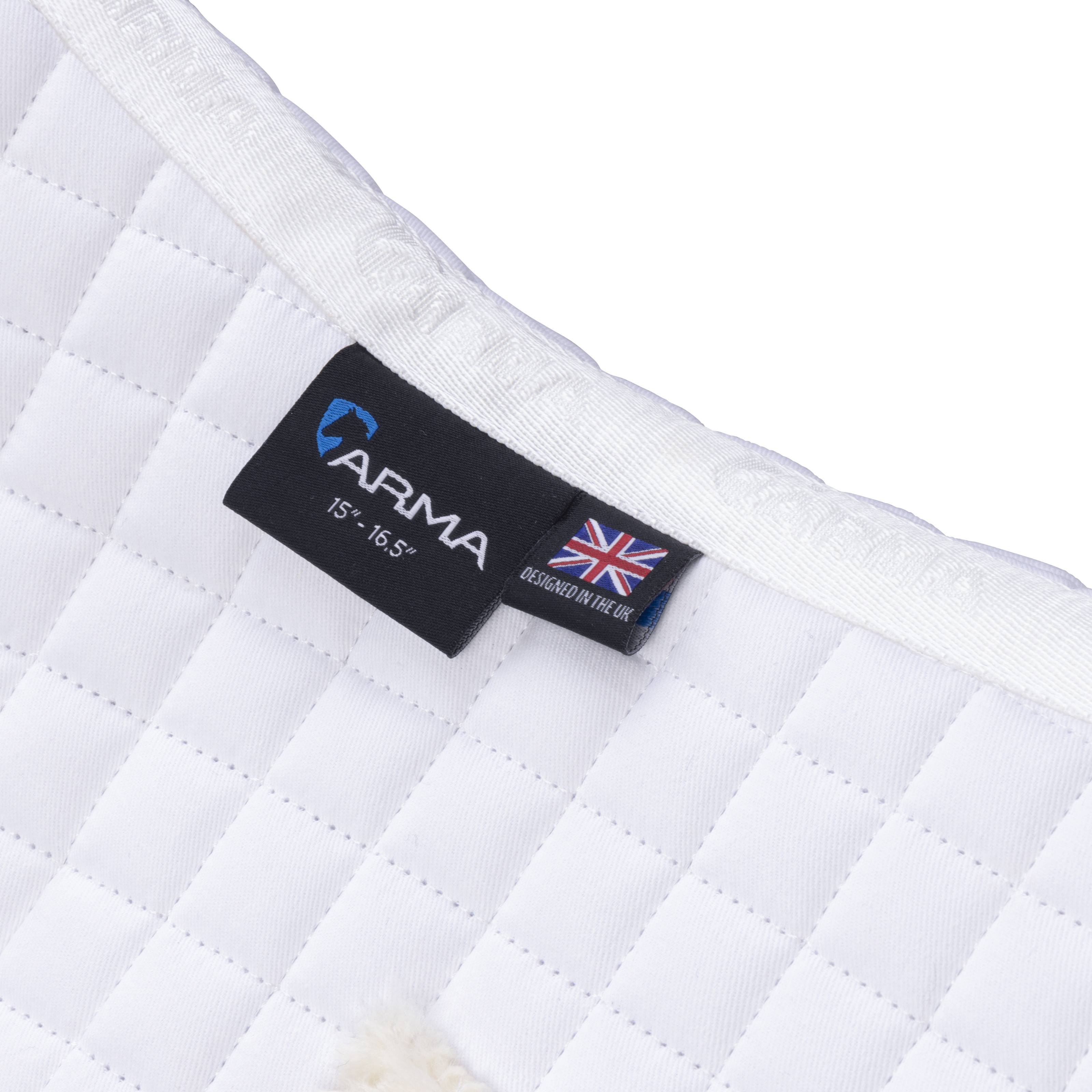 Shires ARMA Deluxe Cotton Half Pad - White/White - ARMA-5343-WHTWHT - Equishopper